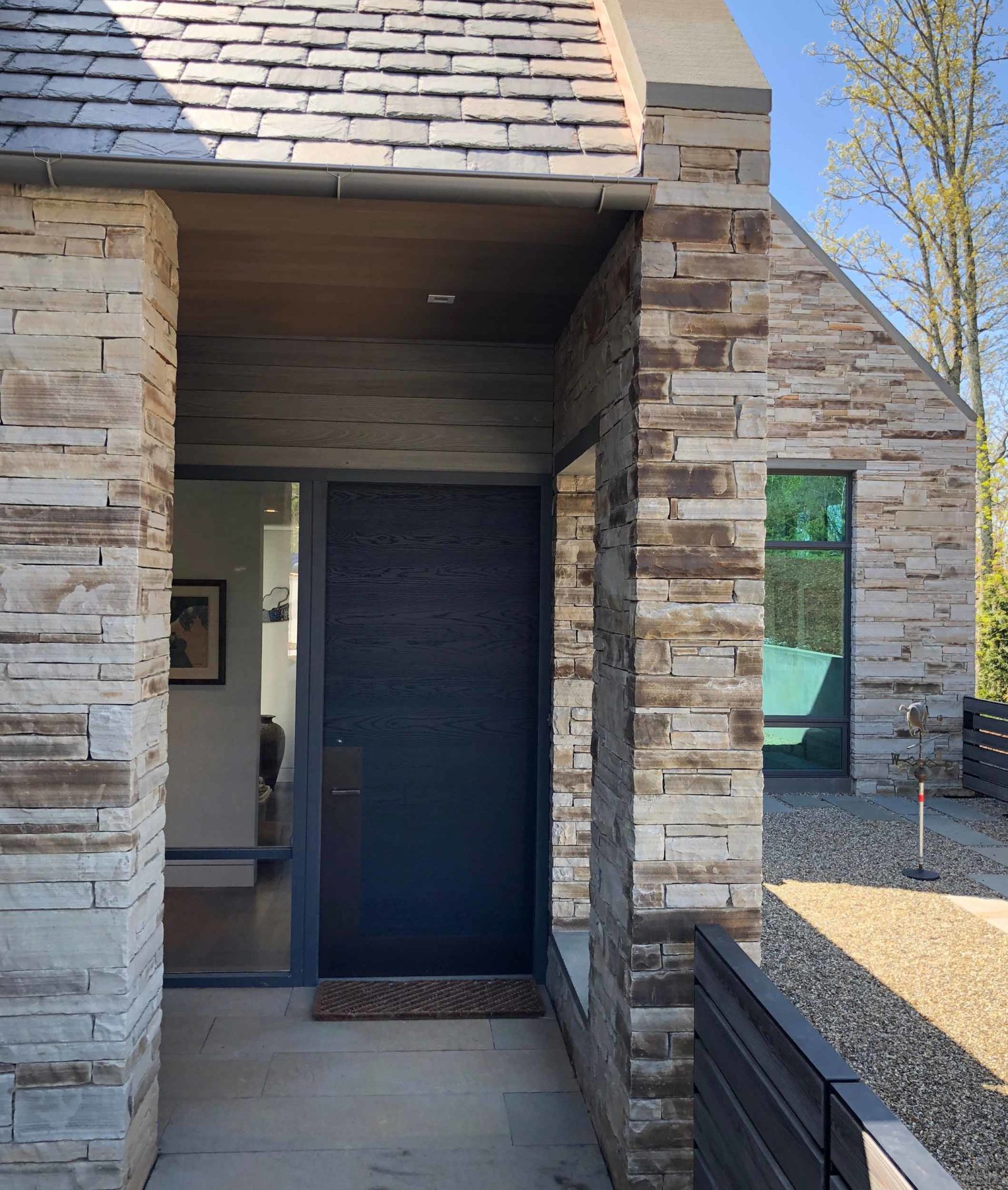 Gray Modern Exterior Entrance Door | Architectural Woodcraft ...